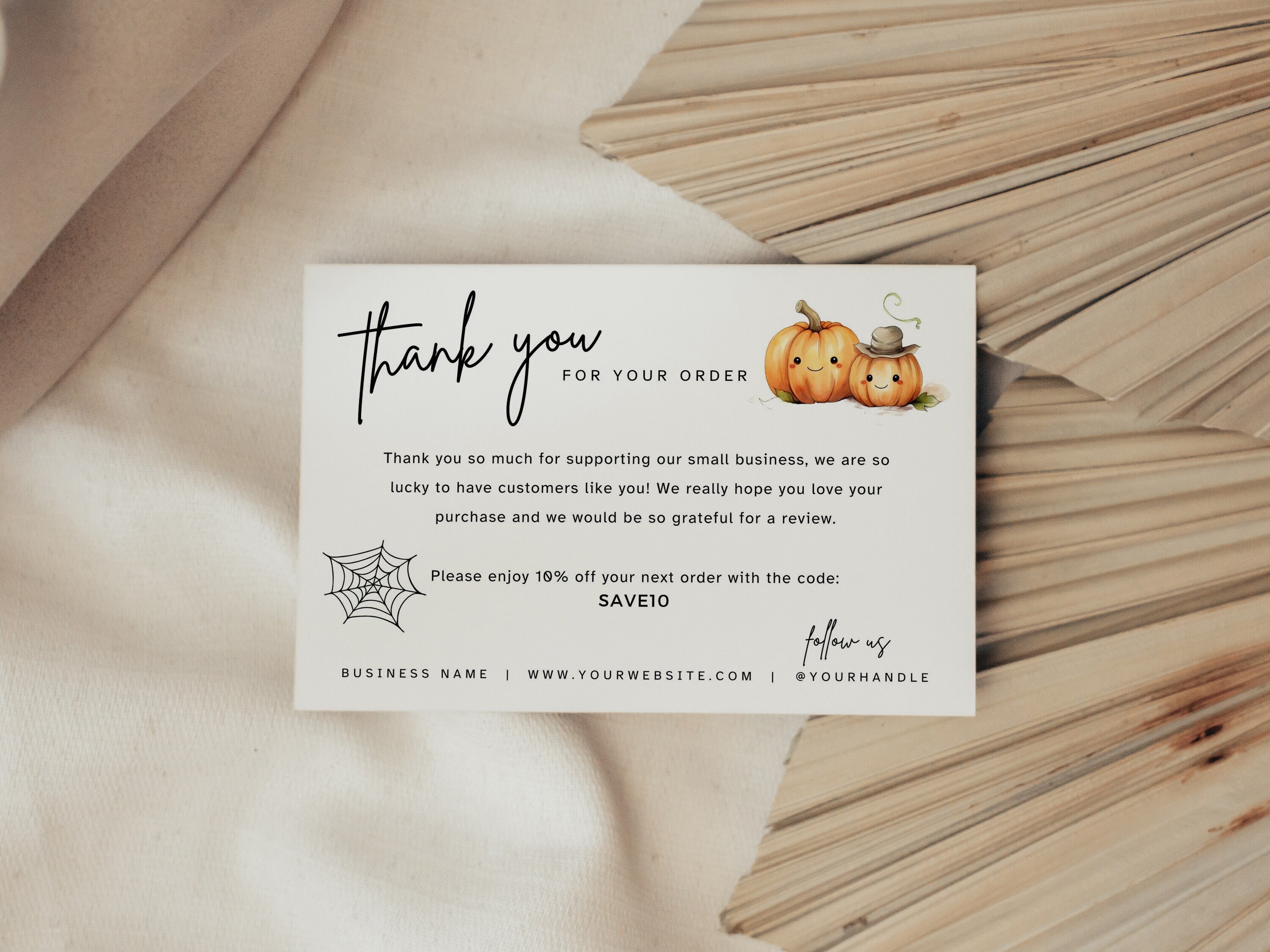 Halloween Business Thank You Card, Halloween Printable, Minimal Thanks ...