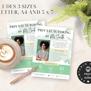 Tutoring Flyer Template, Editable Leaflet for Tutor, INSTANT DOWNLOAD ...