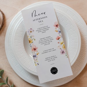 Afternoon Tea Menu Template, Canva Restaurant Menu, INSTANT DOWNLOAD ...