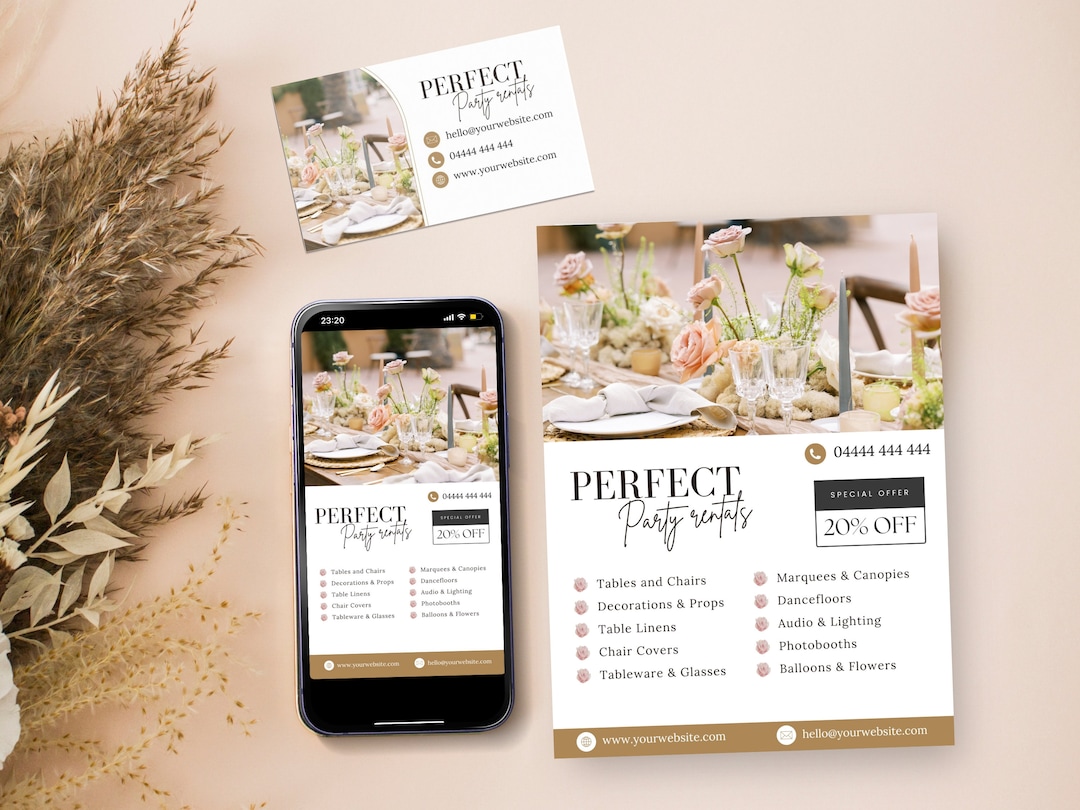 Party Rentals Business Bundle, Party Rental Flyer Template, DIY ...