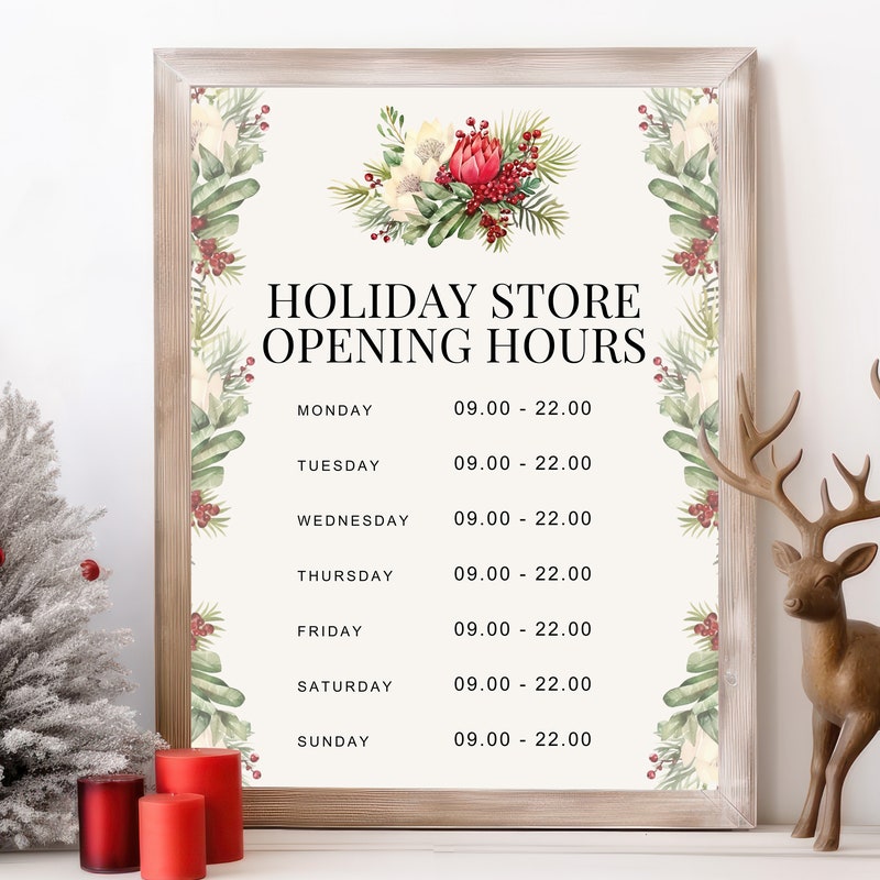Holiday Hours Sign - Etsy