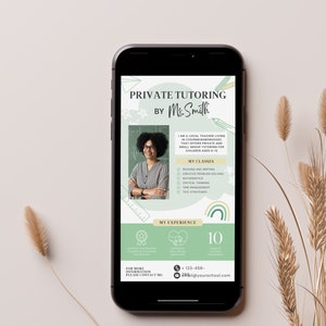 Tutoring Digital Flyer Template, Editable Canva Template for Tutor ...