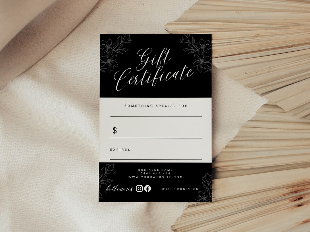 Small Business Gift Certificate Template, Instant Download, Printable ...