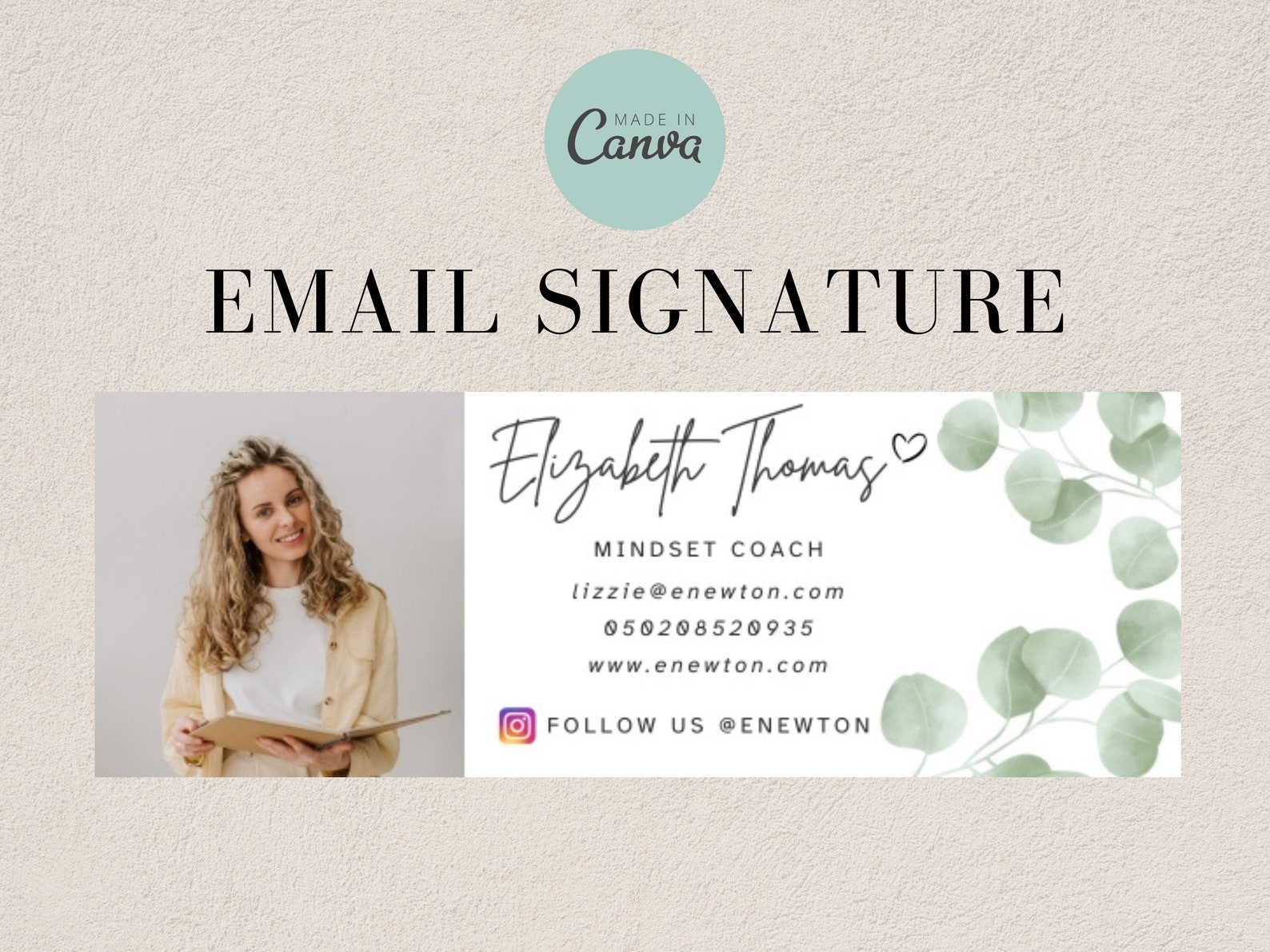 Email Signature With Instagram Icon, Email Signature Business Owner ...