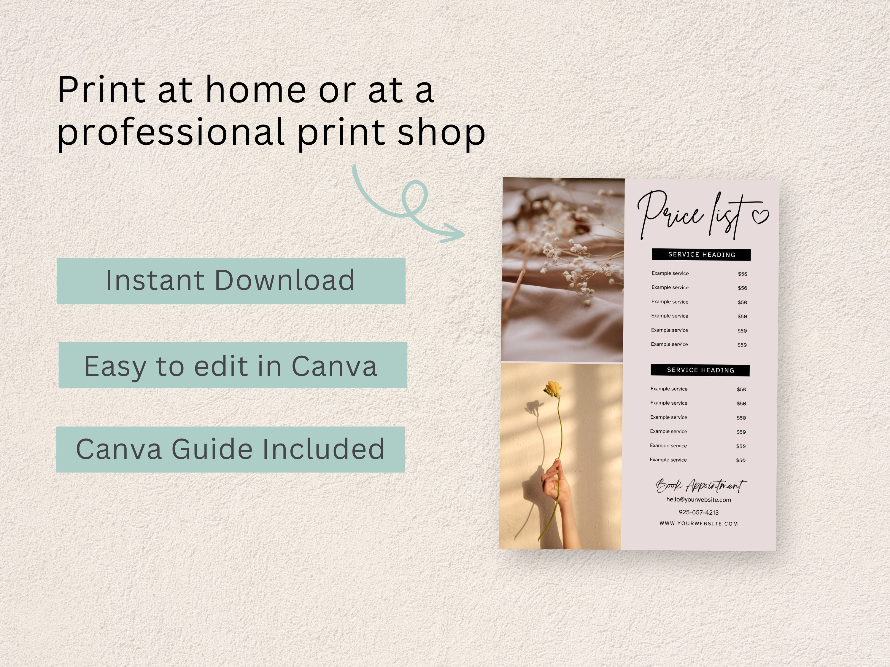 Minimalistic Price List Template, DIY Minimal Price List, Canva ...