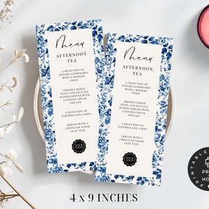 Afternoon Tea Menu Template, Canva Restaurant Menu, INSTANT DOWNLOAD ...