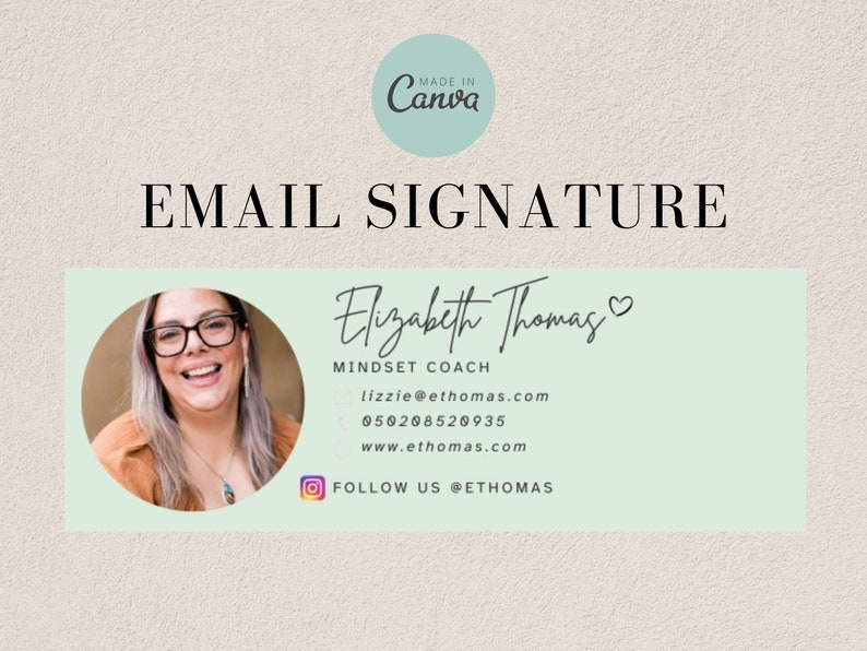 Email Signature With Instagram Icon, Email Signature Business Owner ...