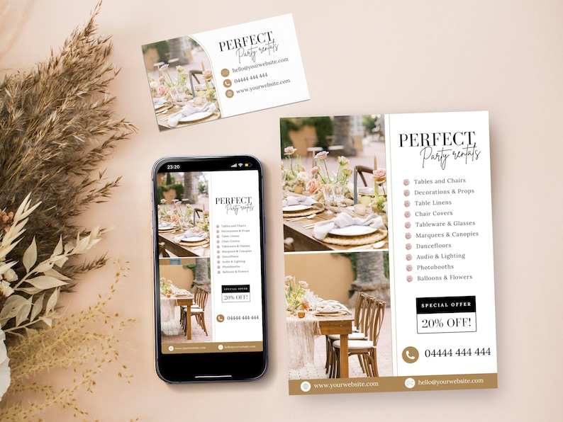 Party Rentals Business Bundle, Party Rental Flyer Template, DIY ...