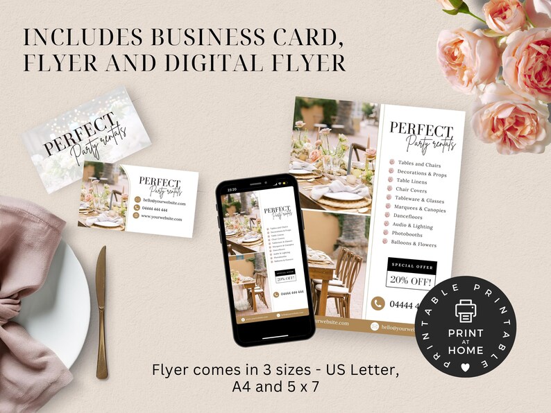 Party Rentals Business Bundle, Party Rental Flyer Template, DIY ...