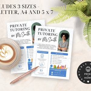 Tutoring Flyer Template, Editable Leaflet for Tutor, INSTANT DOWNLOAD ...