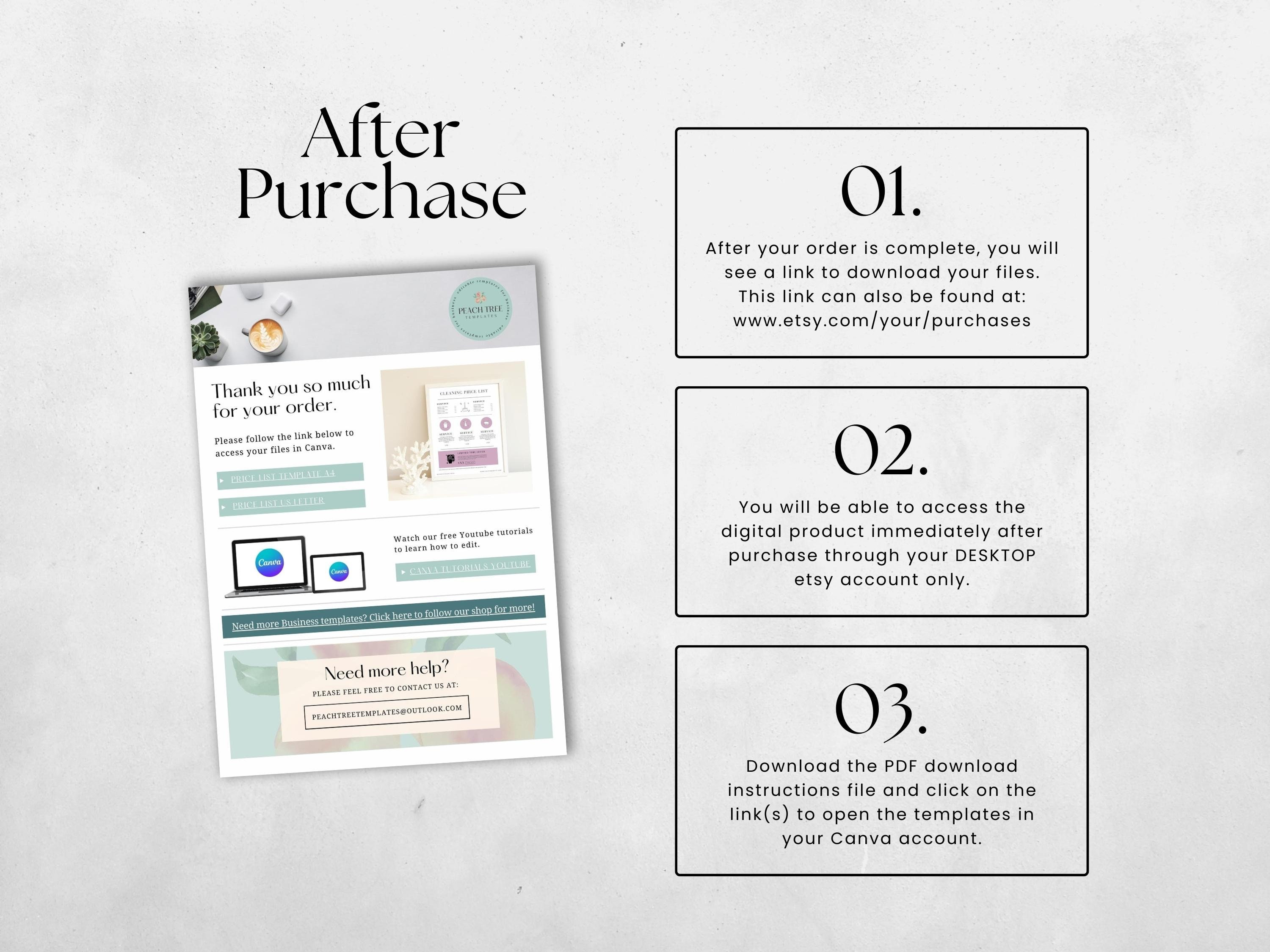 Price List Template for Cleaning Services, Editable Canva Template, DIY ...