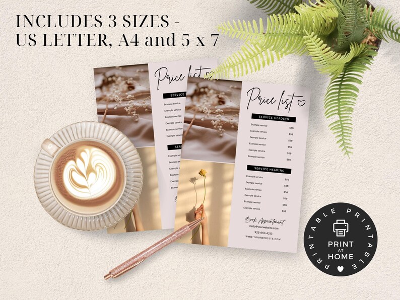 Minimalistic Price List Template, DIY Minimal Price List, Canva ...