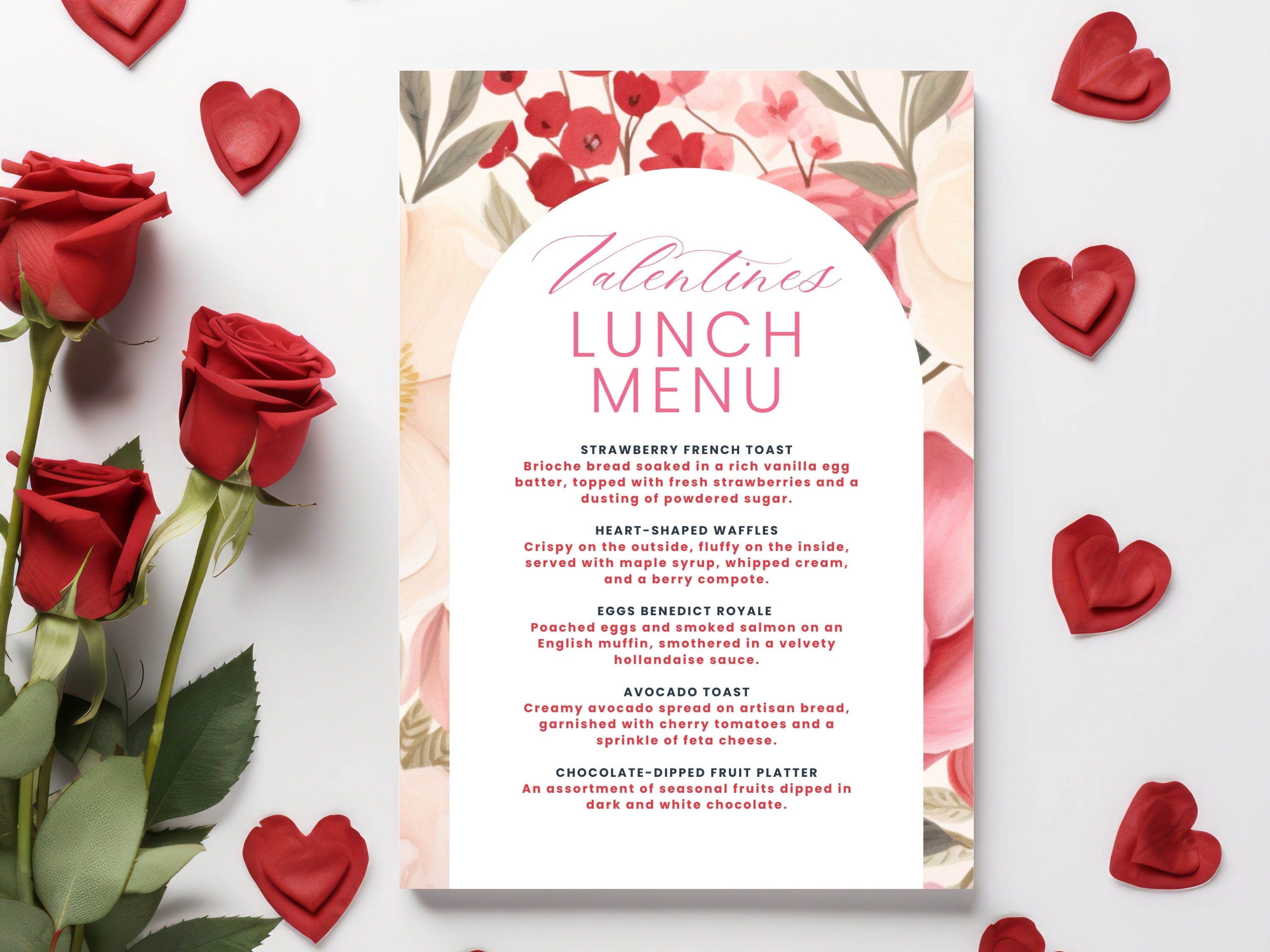 Editable Valentines Day Menu, Printable Set Menu, INSTANT DOWNLOAD ...