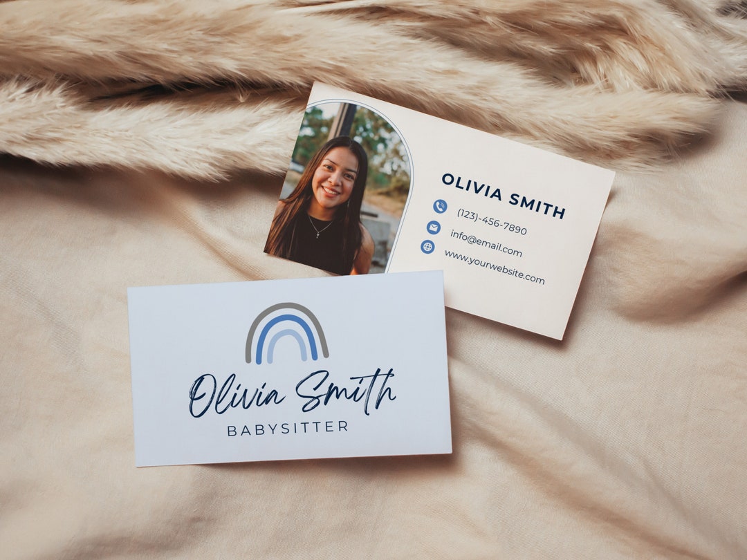 Babysitting Business Cards, DIY Card for Babysitter, Instant Download ...