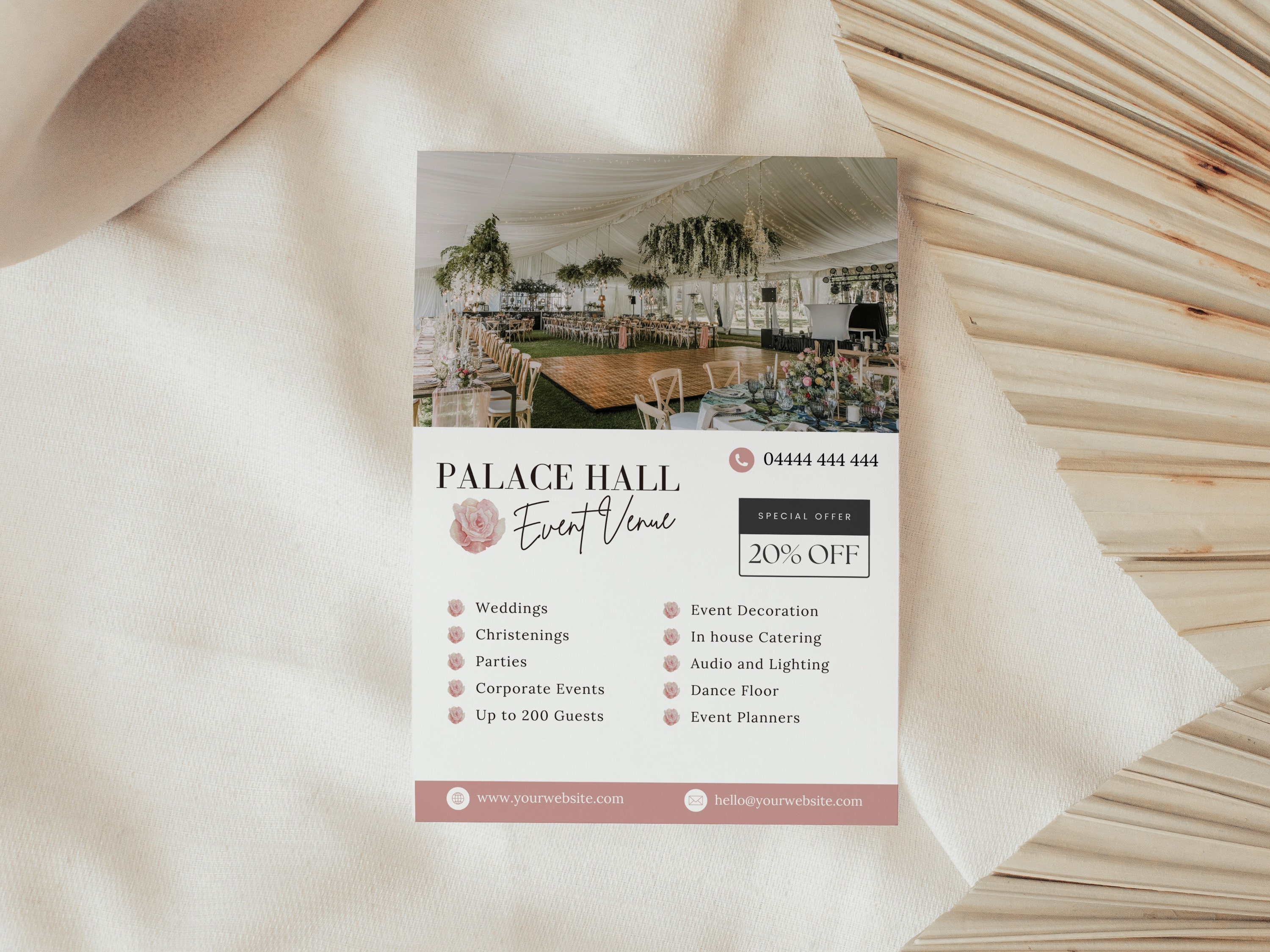 Event Space Rental Flyer, Event Venue Flyer, DIY Leaflet for Venue ...