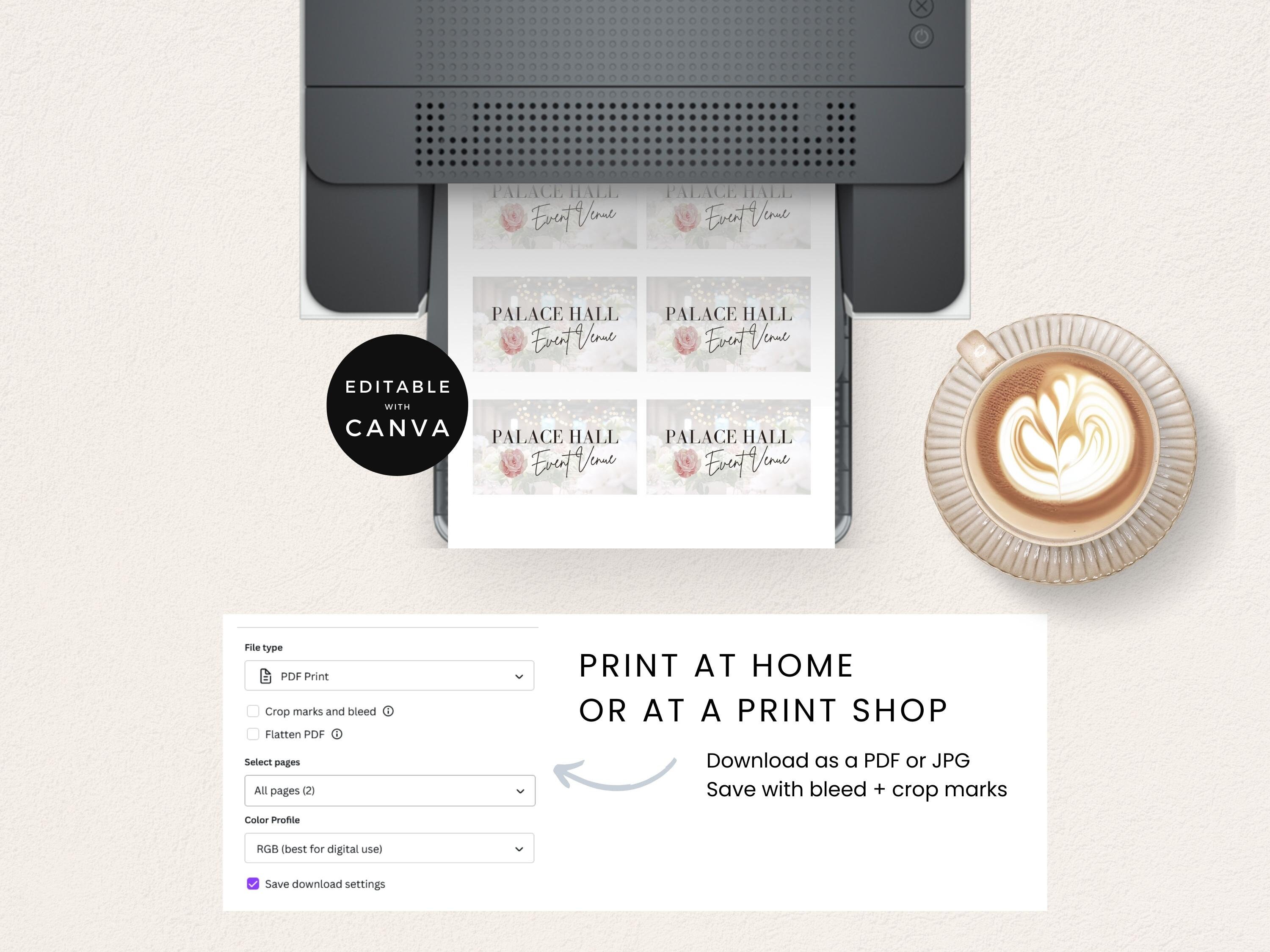 Event Venue Business Cards, INSTANT DOWNLOAD, Event Space Rental Cards ...