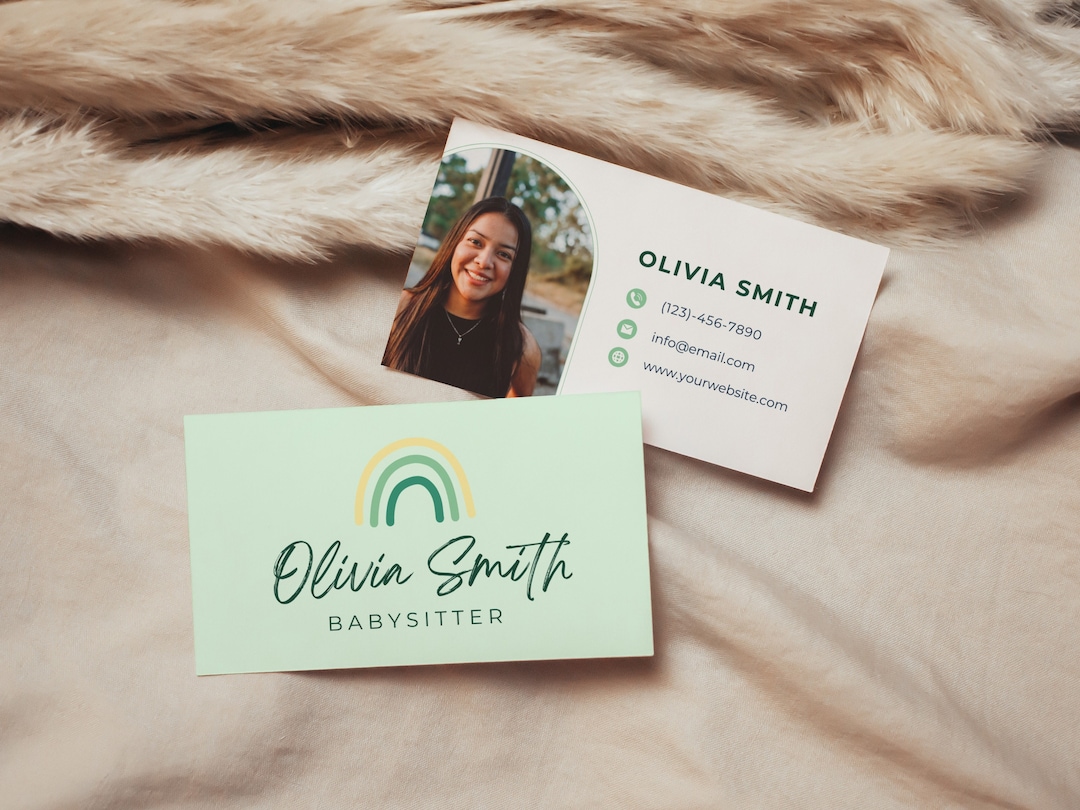 Babysitting Business Cards, DIY Card for Babysitter, Instant Download ...