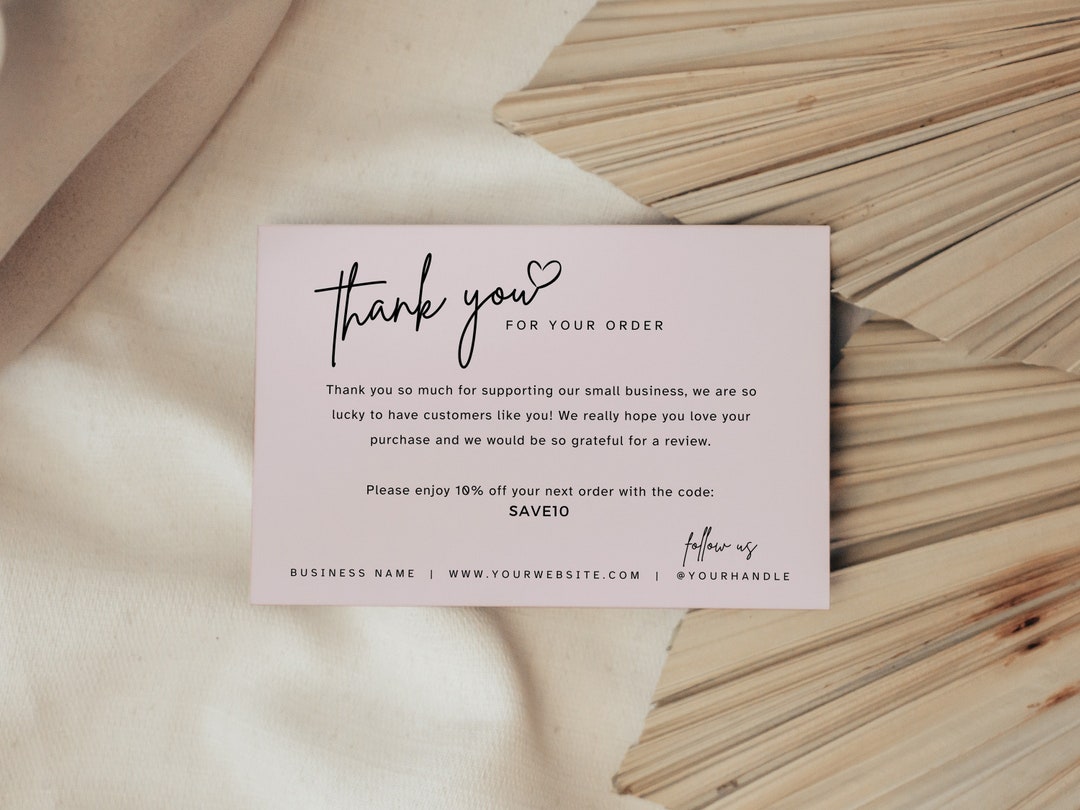 Thank You Card From Business to Customer, Thank You for Your Purchase ...