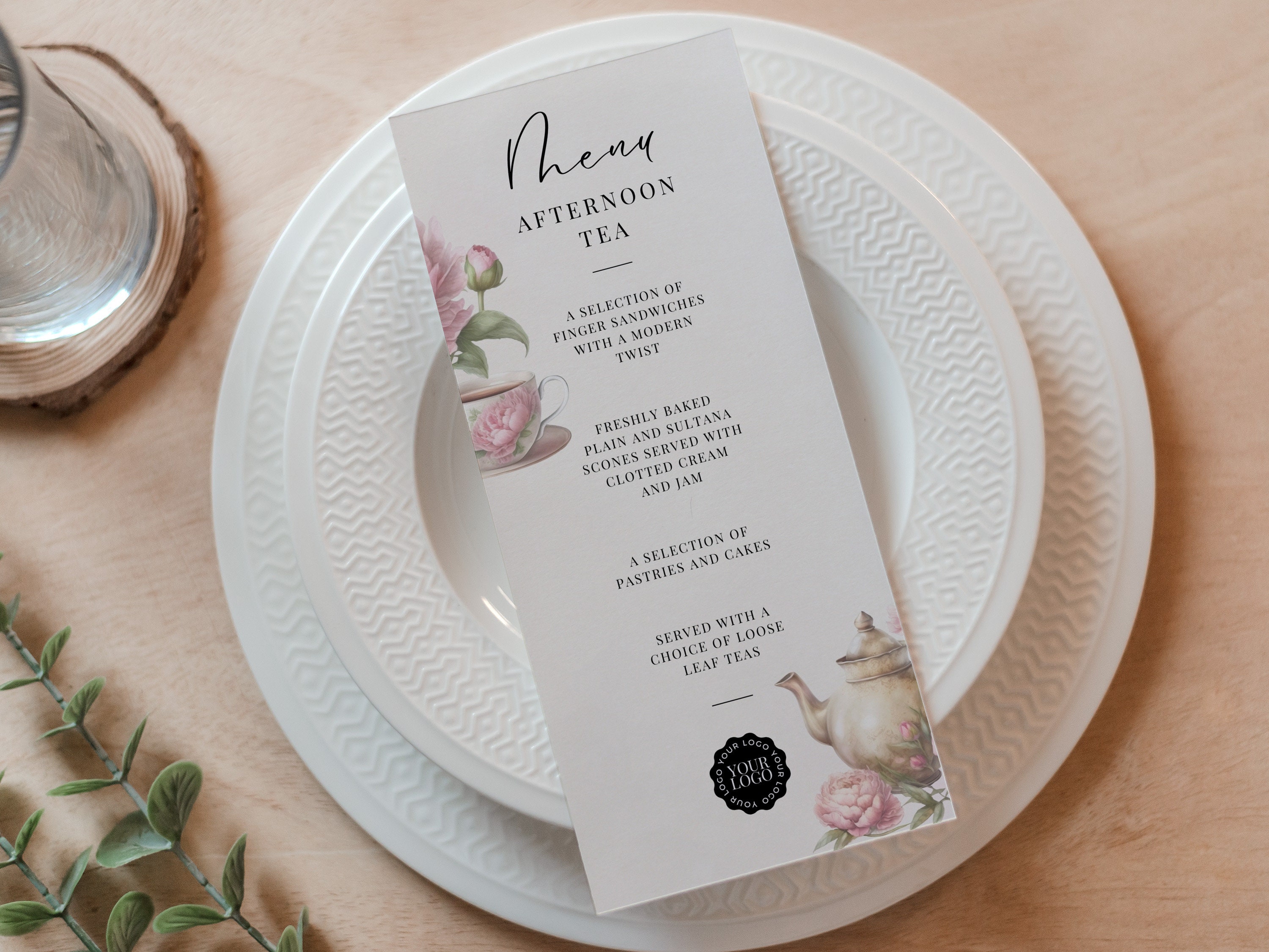 Afternoon Tea Menu Template, Canva Restaurant Menu, INSTANT DOWNLOAD ...