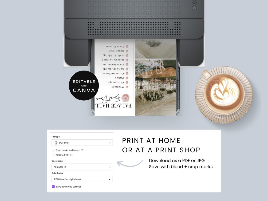 Event Space Rental Flyer, Event Venue Flyer, DIY Leaflet for Venue ...