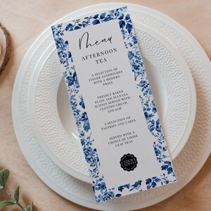 Afternoon Tea Menu Template, Canva Restaurant Menu, INSTANT DOWNLOAD ...