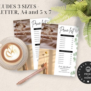 Minimalistic Price List Template, DIY Minimal Price List, Canva ...