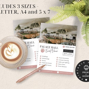 Event Space Rental Flyer, Event Venue Flyer, DIY Leaflet for Venue ...