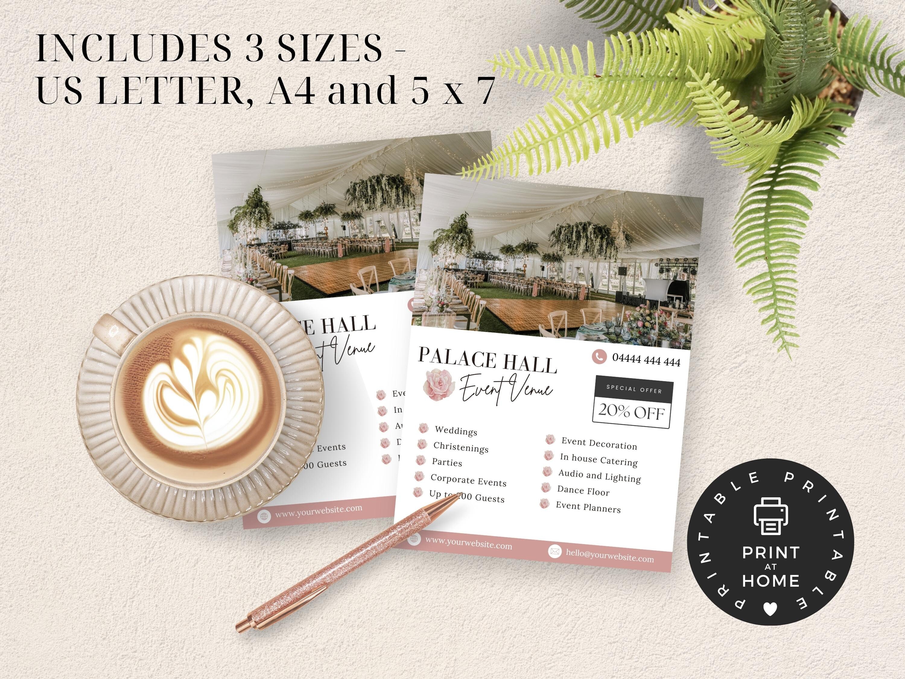 Event Space Rental Flyer, Event Venue Flyer, DIY Leaflet for Venue ...