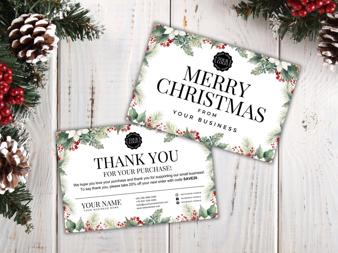 Thank You for Your Business Holiday Cards, Thanks for Your Order Canva ...