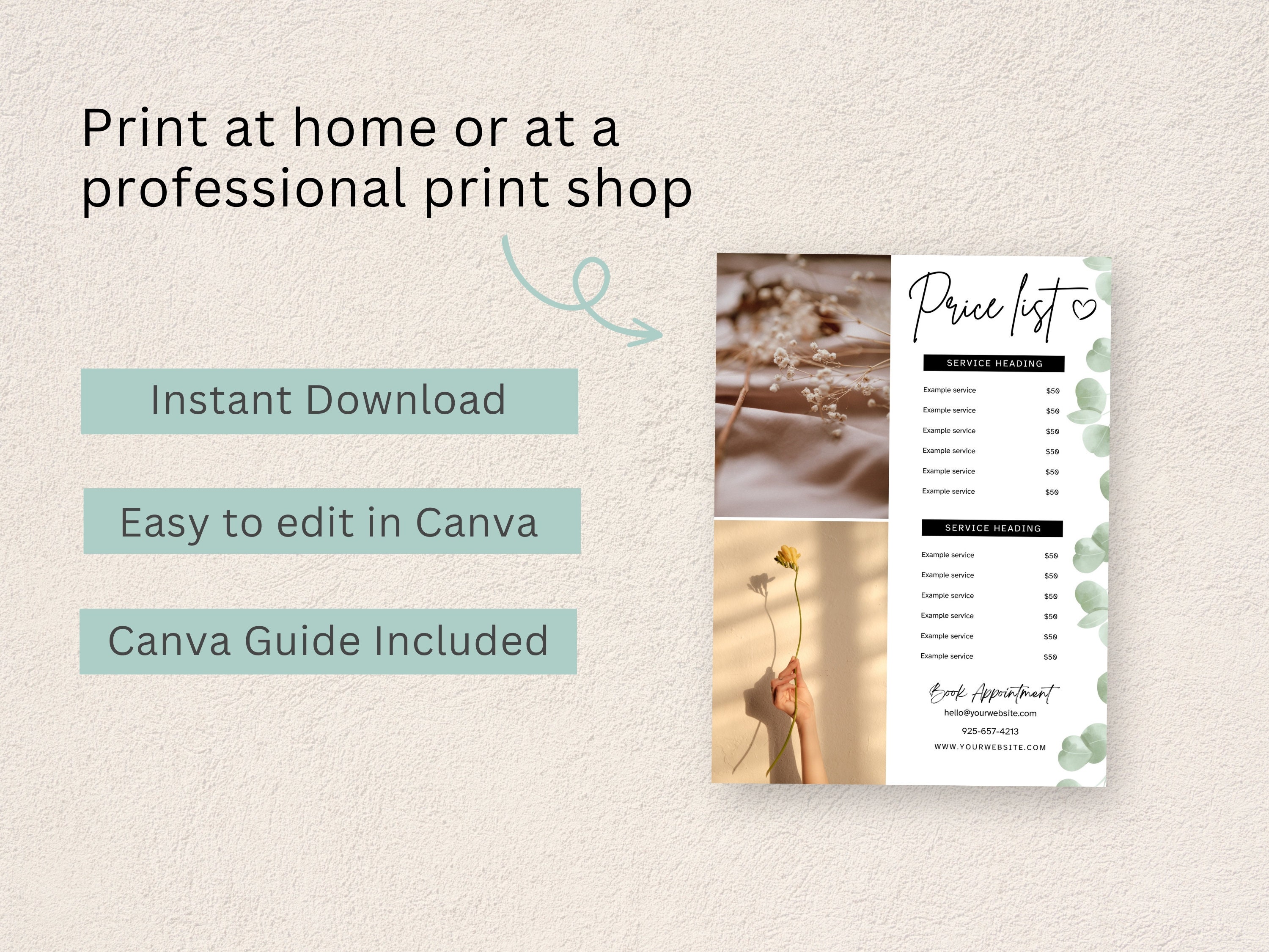 Minimalistic Price List Template, DIY Minimal Price List, Canva ...