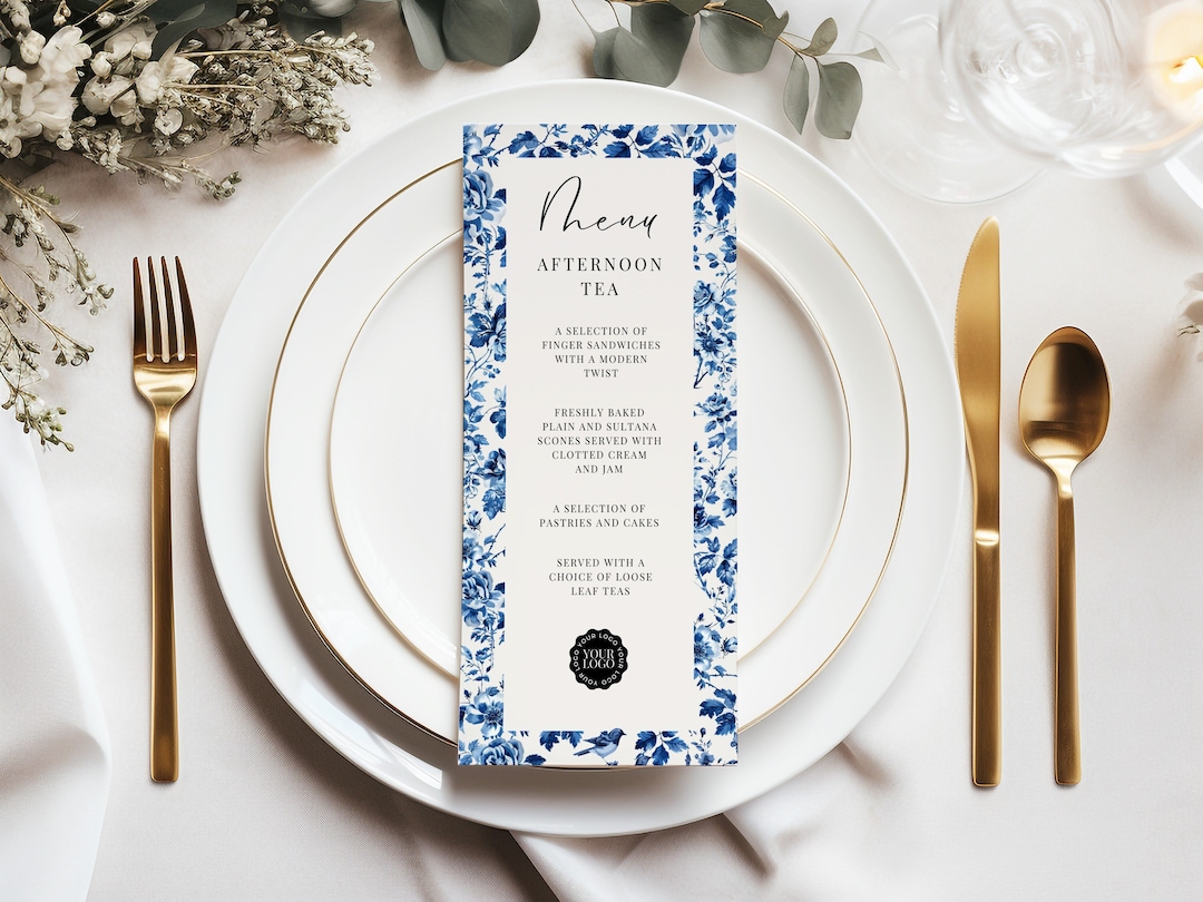 Afternoon Tea Menu Template, Canva Restaurant Menu, INSTANT DOWNLOAD ...