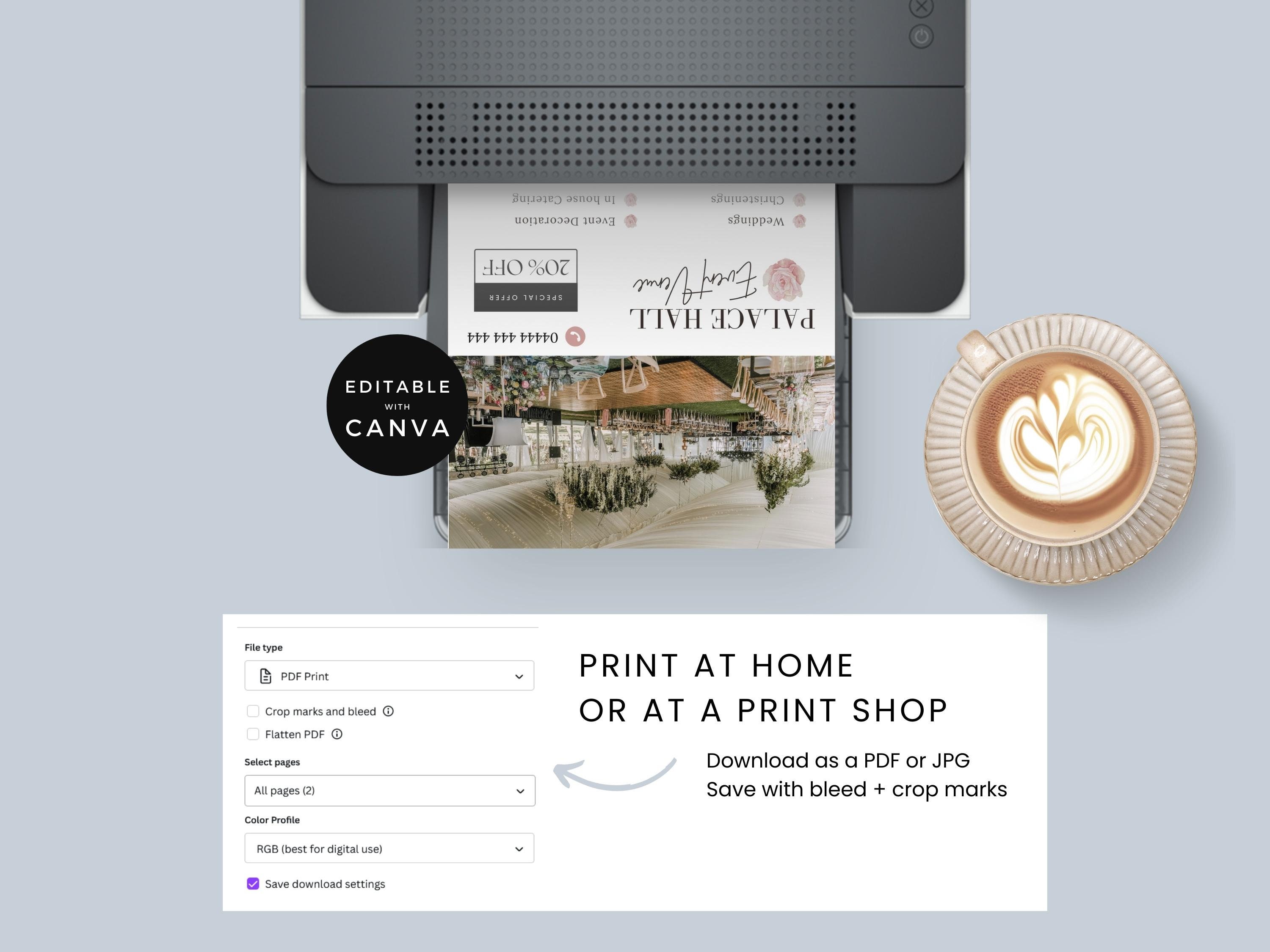 Event Space Rental Flyer, Event Venue Flyer, DIY Leaflet for Venue ...