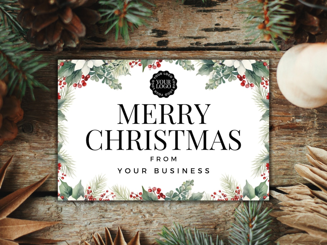 Company Business Christmas Cards, Happy Holidays Card for Clients ...