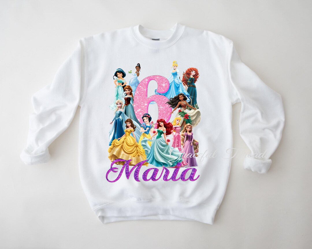 Disney Princesses Birthday Shirt, Princess Birthday Tee, Disney Princess Group Family Birthday T ...