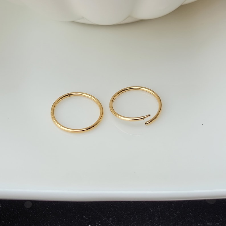 Sleepers Real 10k Yellow or White Gold 14mm Hoop Earrings for Kids ...