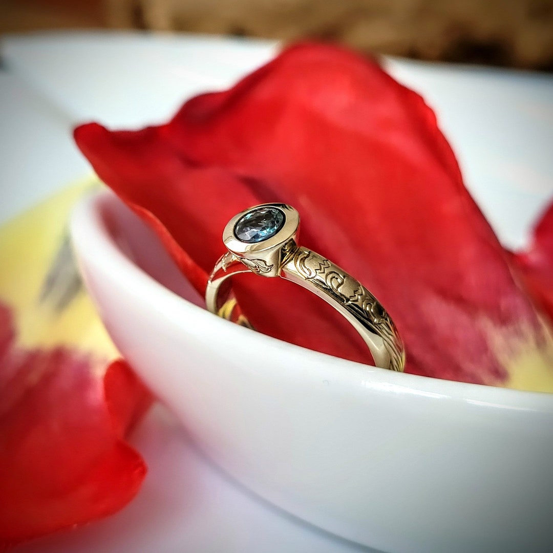 Alexandrite Ring, Lilly of the Valley Ring, Unique Engagement Ring ...