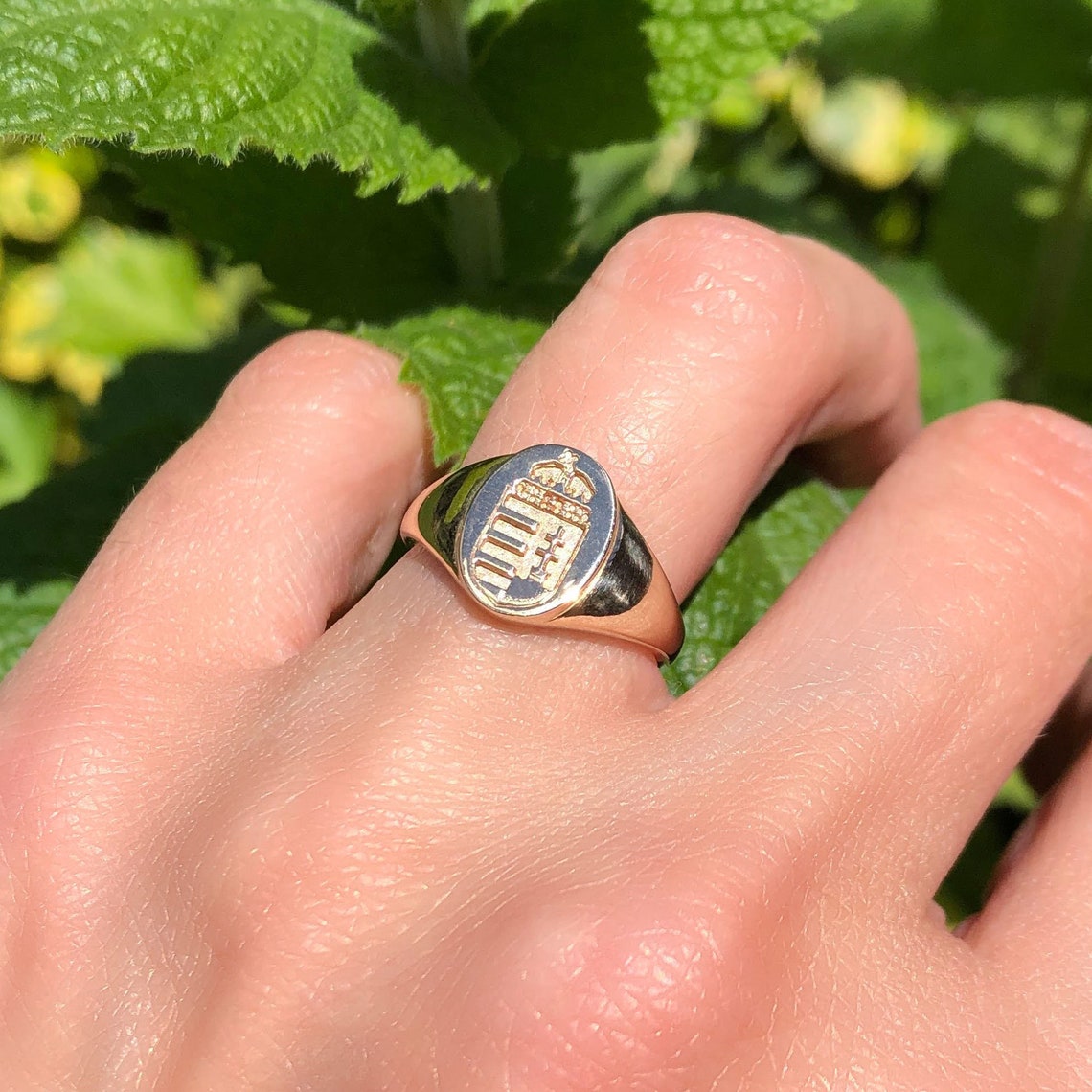 Hungarian Ring Hungary Coat of Arms Ladies Signet Ring With Hungarian ...