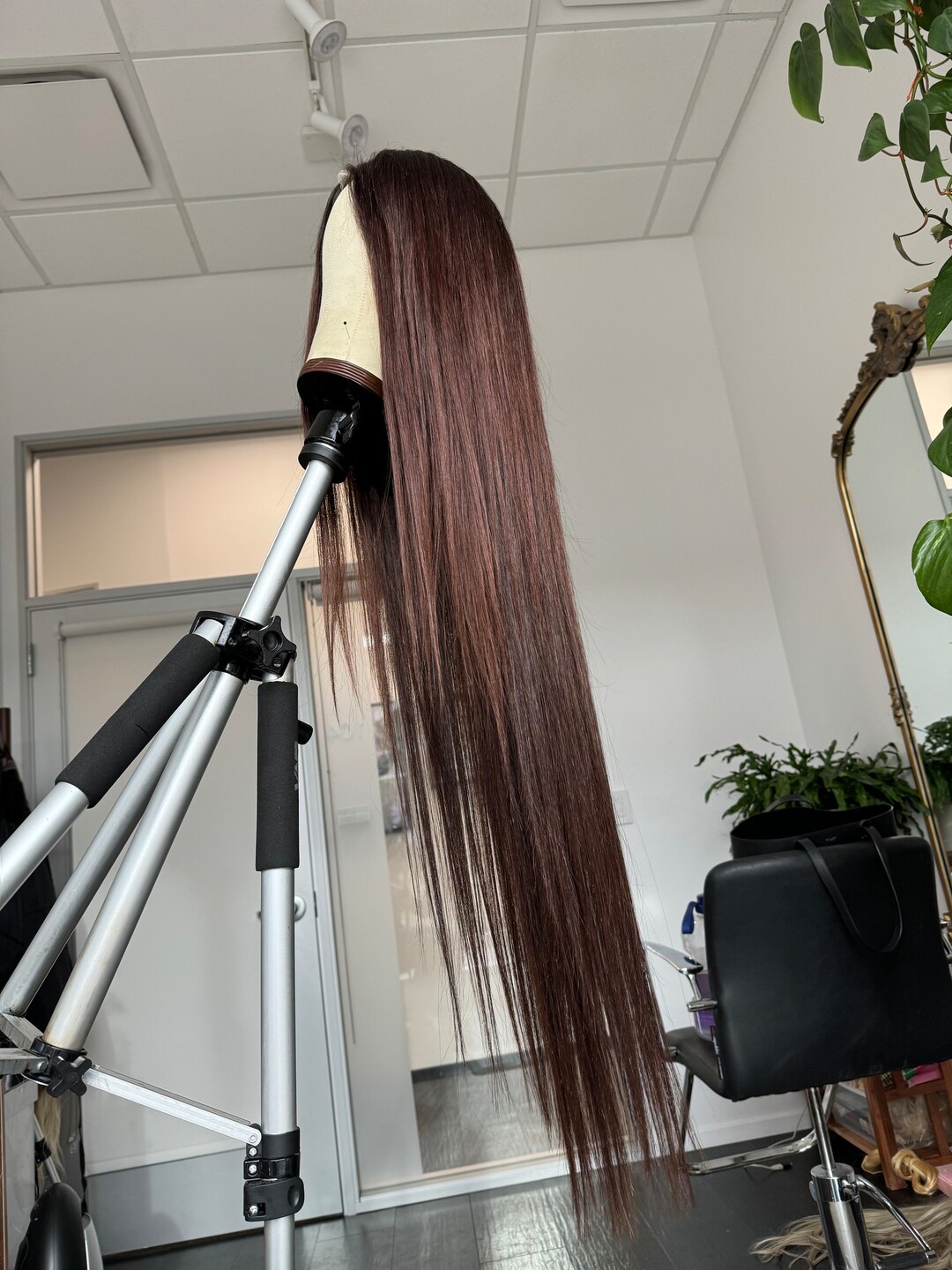 40 Inch Chocolate Brown Dark Brown Human Hair Wig - Etsy