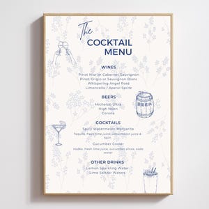 Cocktail Drink Menu - Digital Download - Etsy