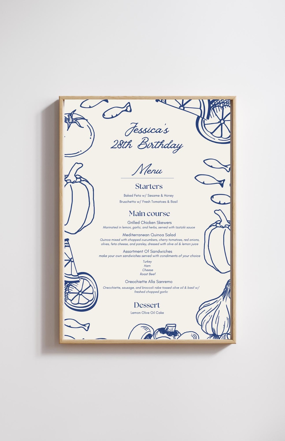 Editable 28th Birthday Menu Template | Canva Digital Download - Etsy
