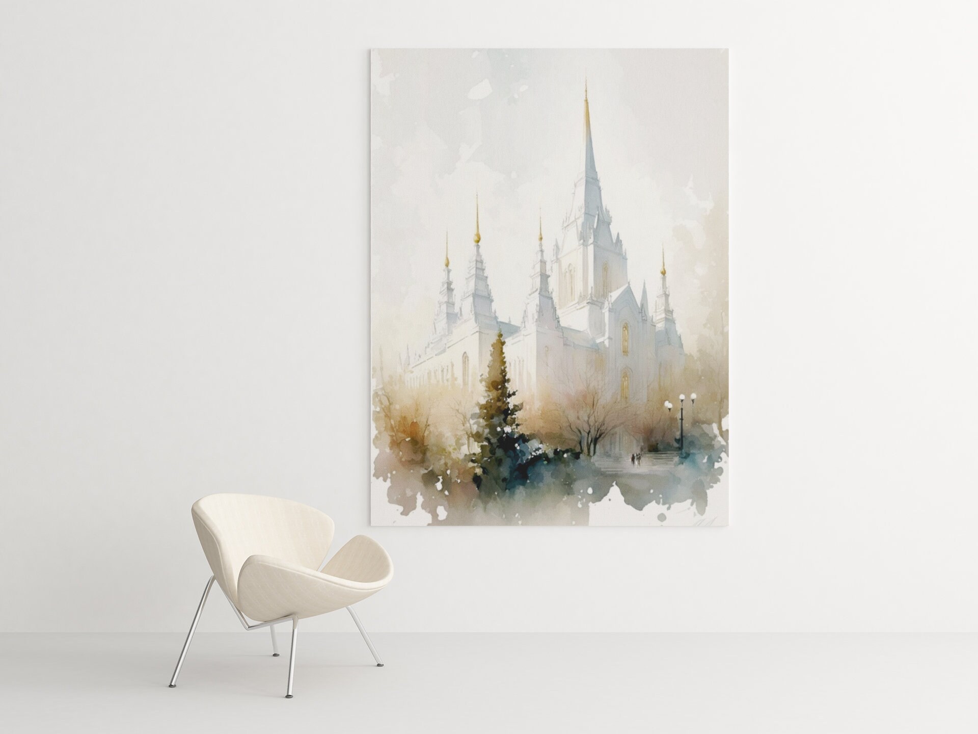 Water Painting of Lds Temple, Temple Painting, Lds Temple, Painting ...