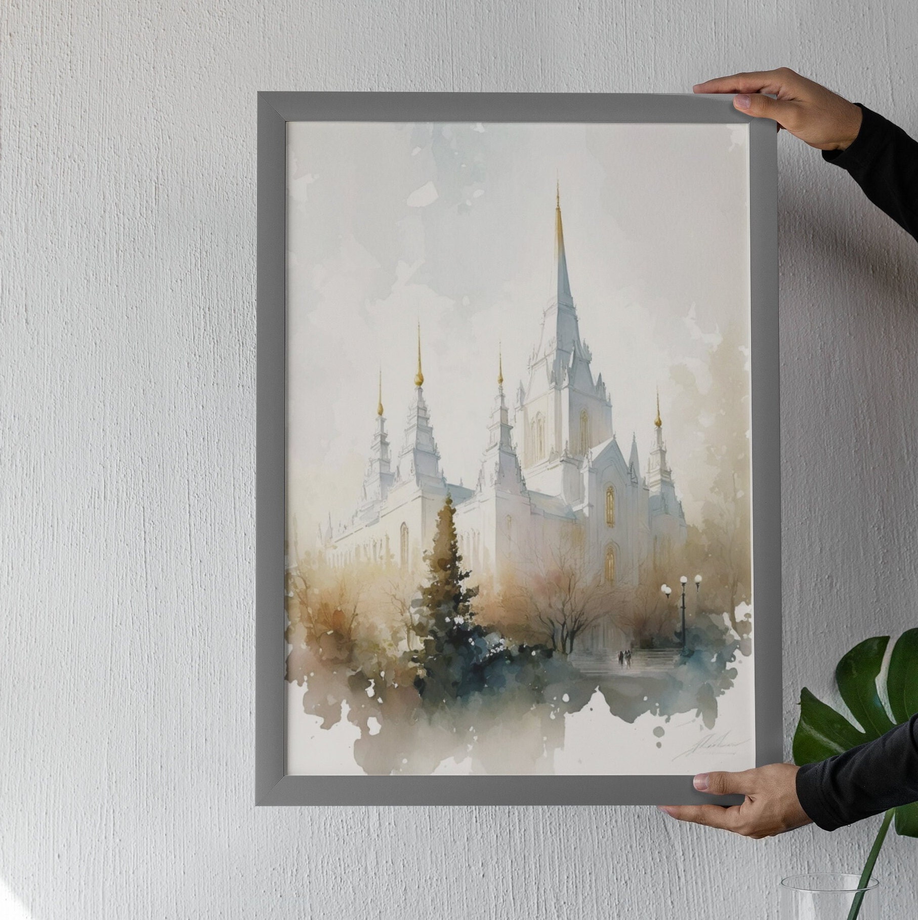 Water Painting of Lds Temple, Temple Painting, Lds Temple, Painting ...