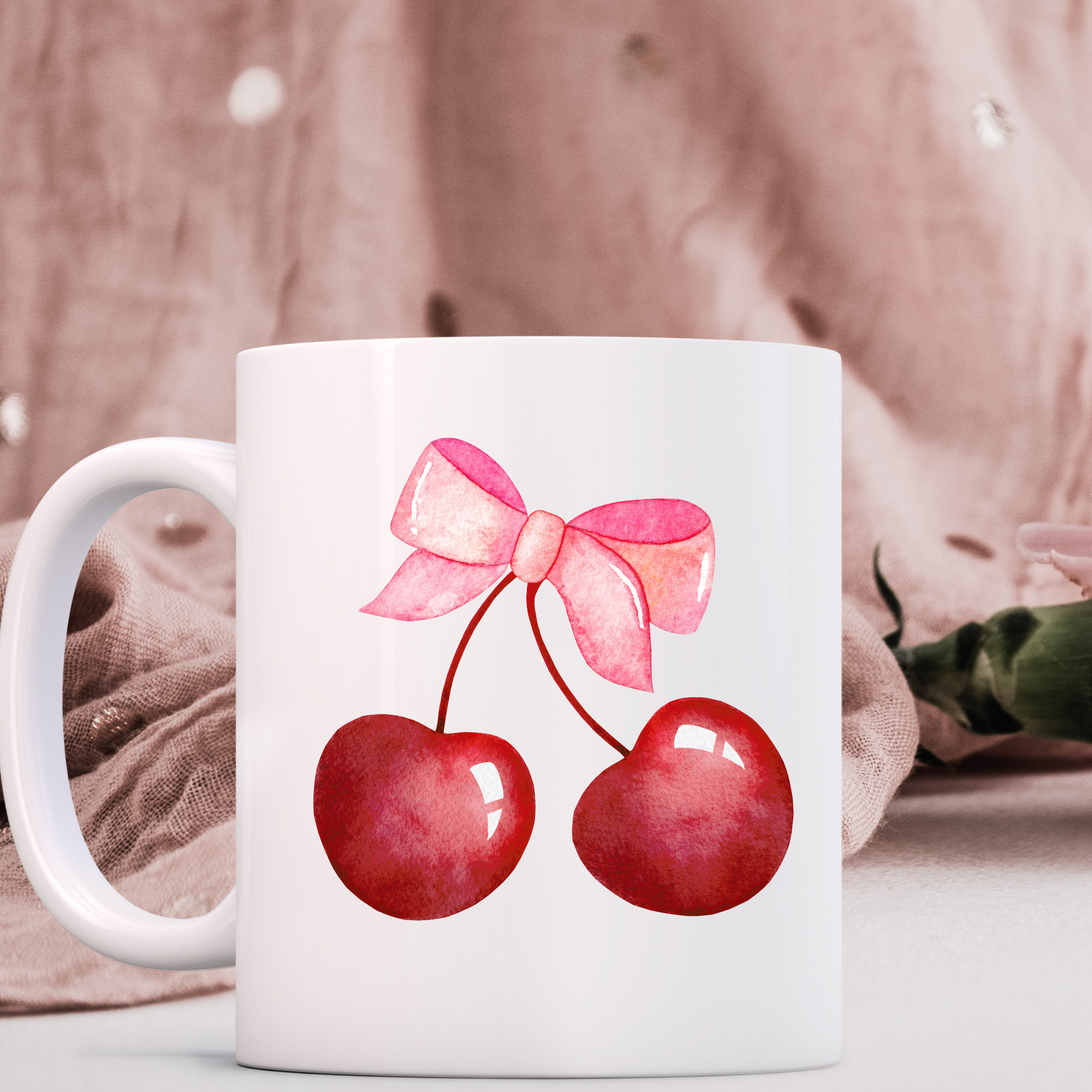 Cherry PNG / Cherry Bow Png / Coquette Ribbon Cherries / Soft Girl Era ...