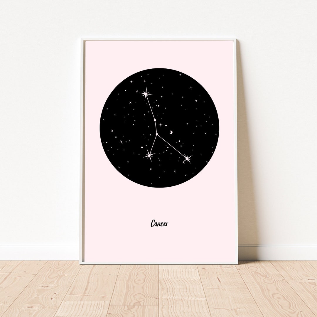 Cancer Zodiac Print, Star Sign Poster, Birthday Gift Cancer ...