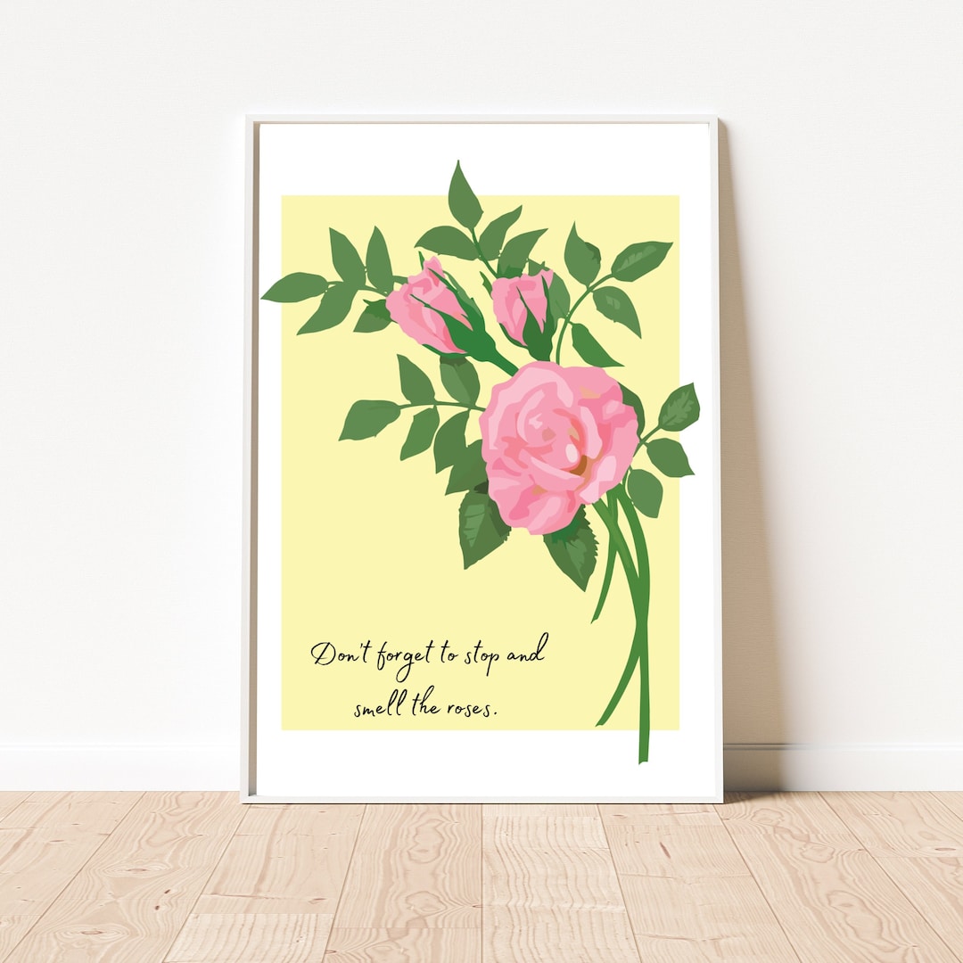 Pink Roses Art Print Rose Printable Wall Art Rose Wall - Etsy