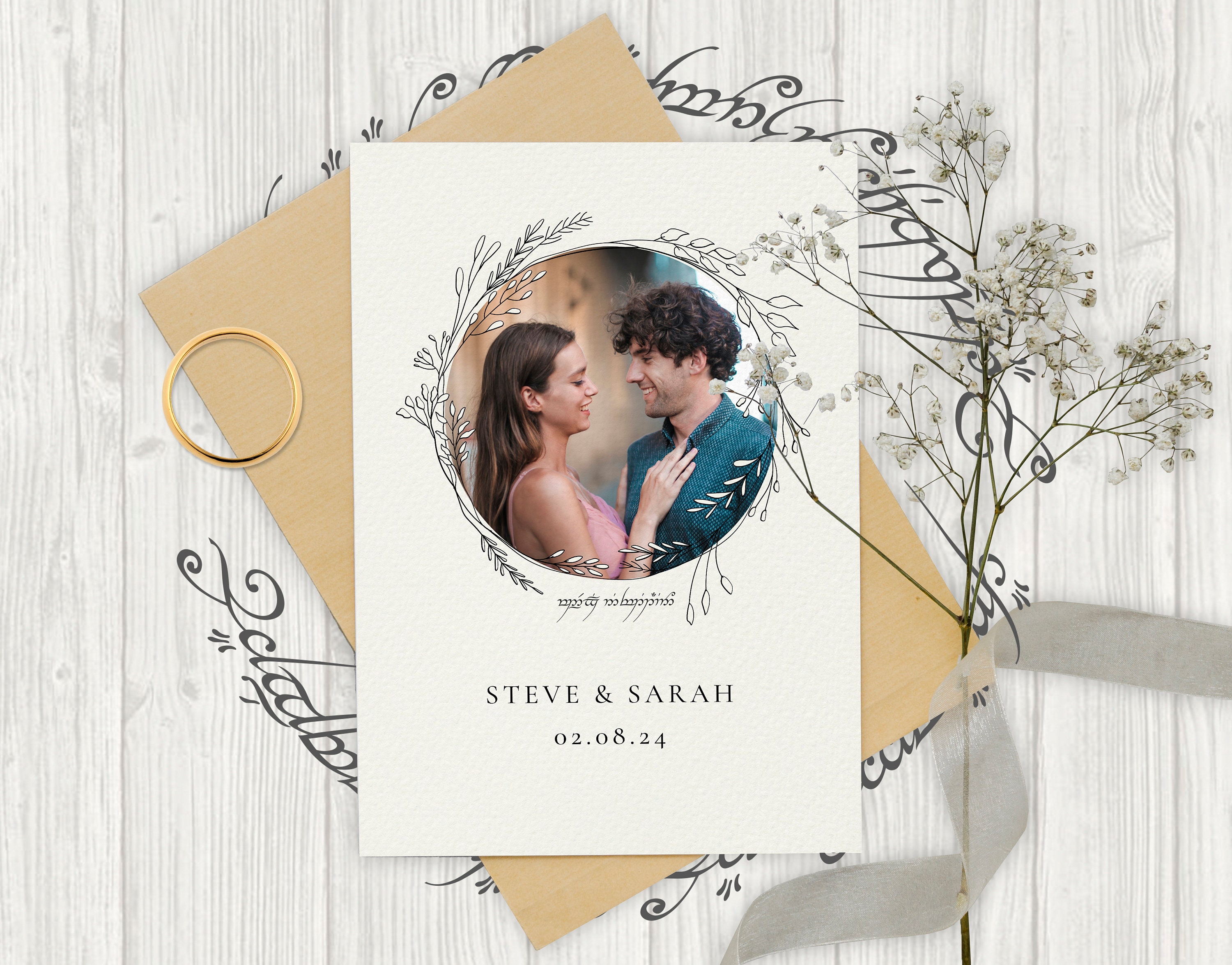 Lord of the Rings Inspired Wedding Invitation Minimal, Premium Design ...