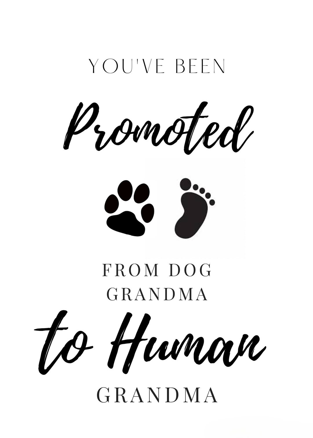 Promotion From Dog Grandma to Human Grandma - Etsy