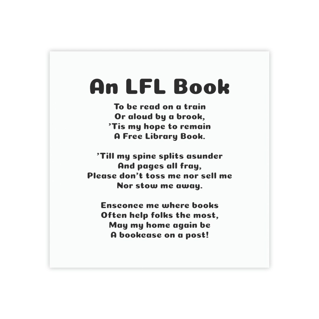 Pad of Little Free Library Dedication Verses - Etsy