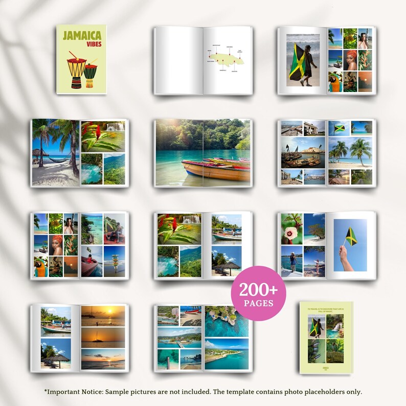Jamaica Travel Photobook : Canva Template, Holiday Photo Album, Coffee ...