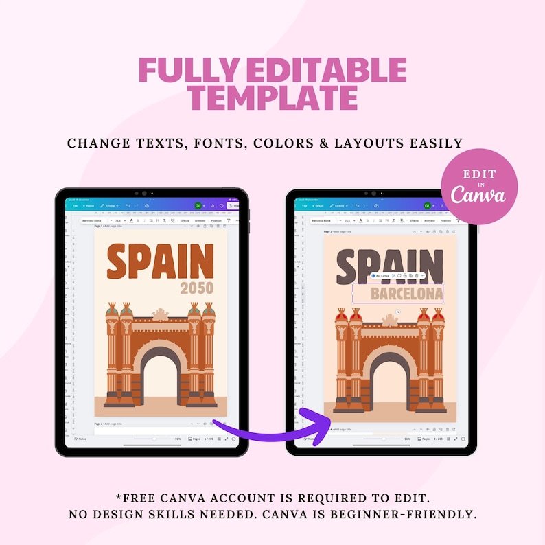 Spain Travel Photobook : Canva Template, Vacation Photo Album, Coffee ...